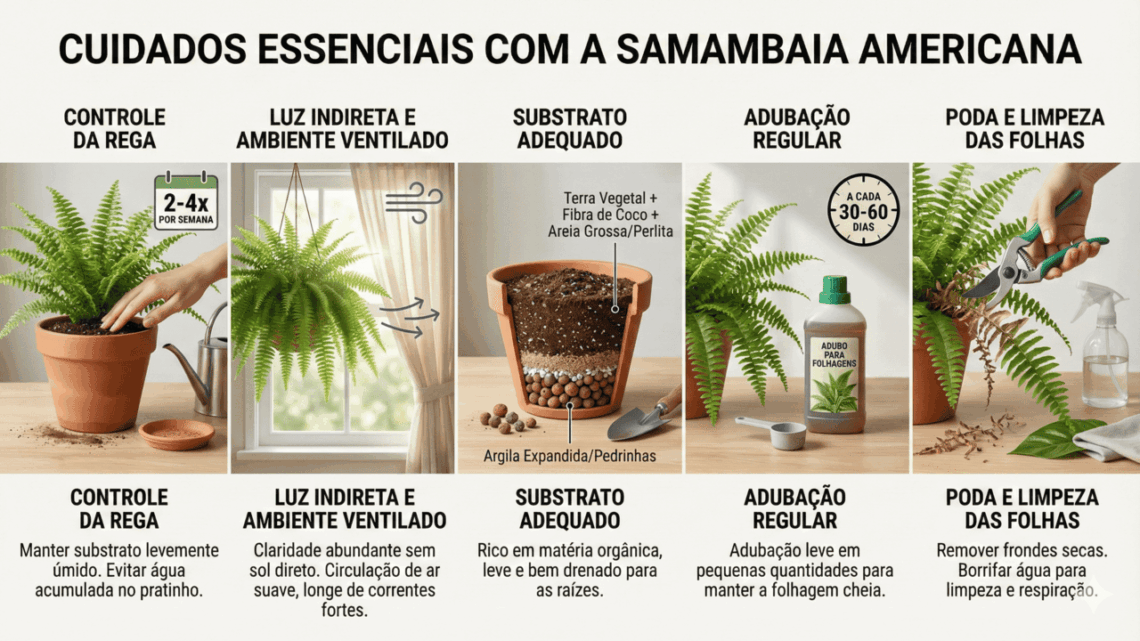Como cuidar da samambaia americana e ter folhas verdes sempre lindas em ...
