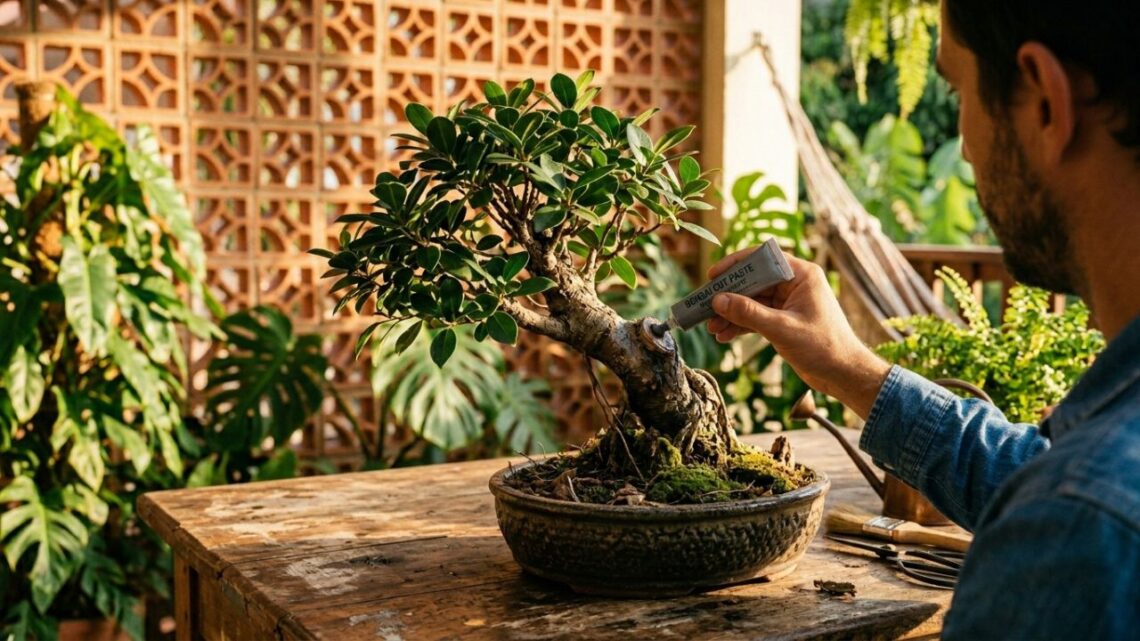 Como podar o bonsai de ficus para obter um crescimento denso cortando ...