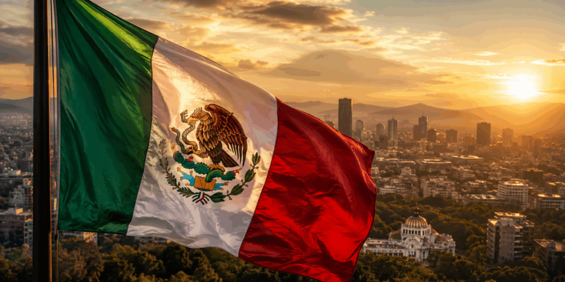Por que a bandeira do México exibe verde, branco e vermelho com uma ...