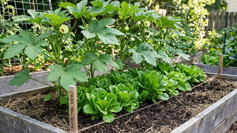 O quiabo cresce alto, mas é melhor não plantá-lo perto desta trepadeira ...